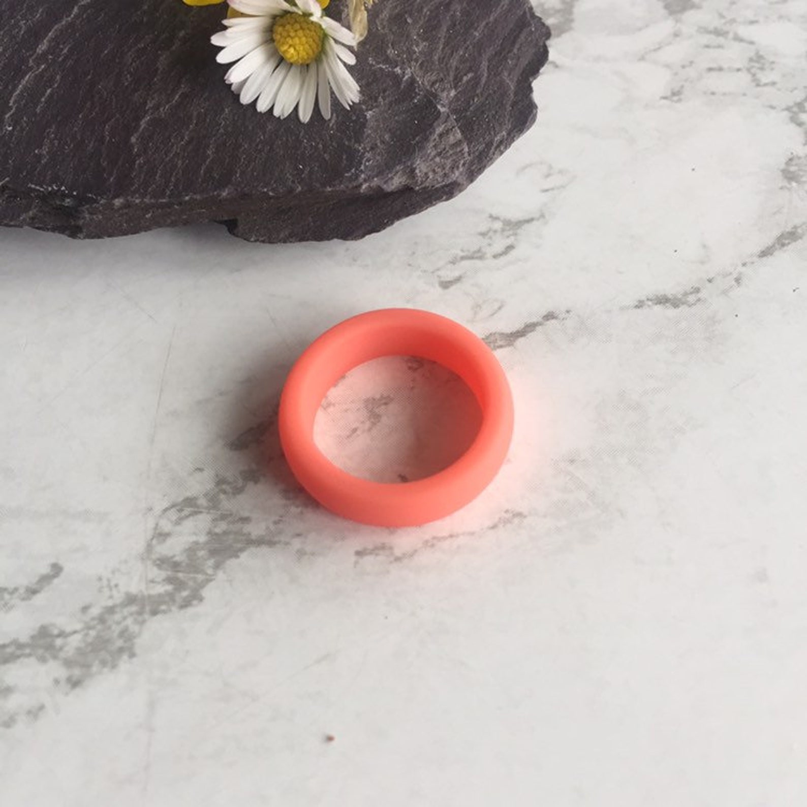 Orange Silicone Rings for Women Smooth Wedding Band Rings | Etsy