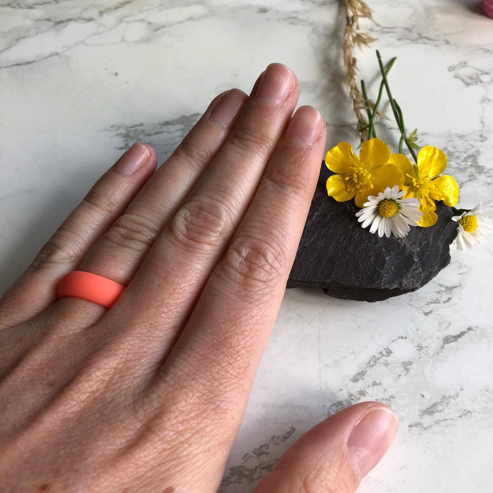 Orange Silicone Rings for Women Smooth Wedding Band Rings | Etsy