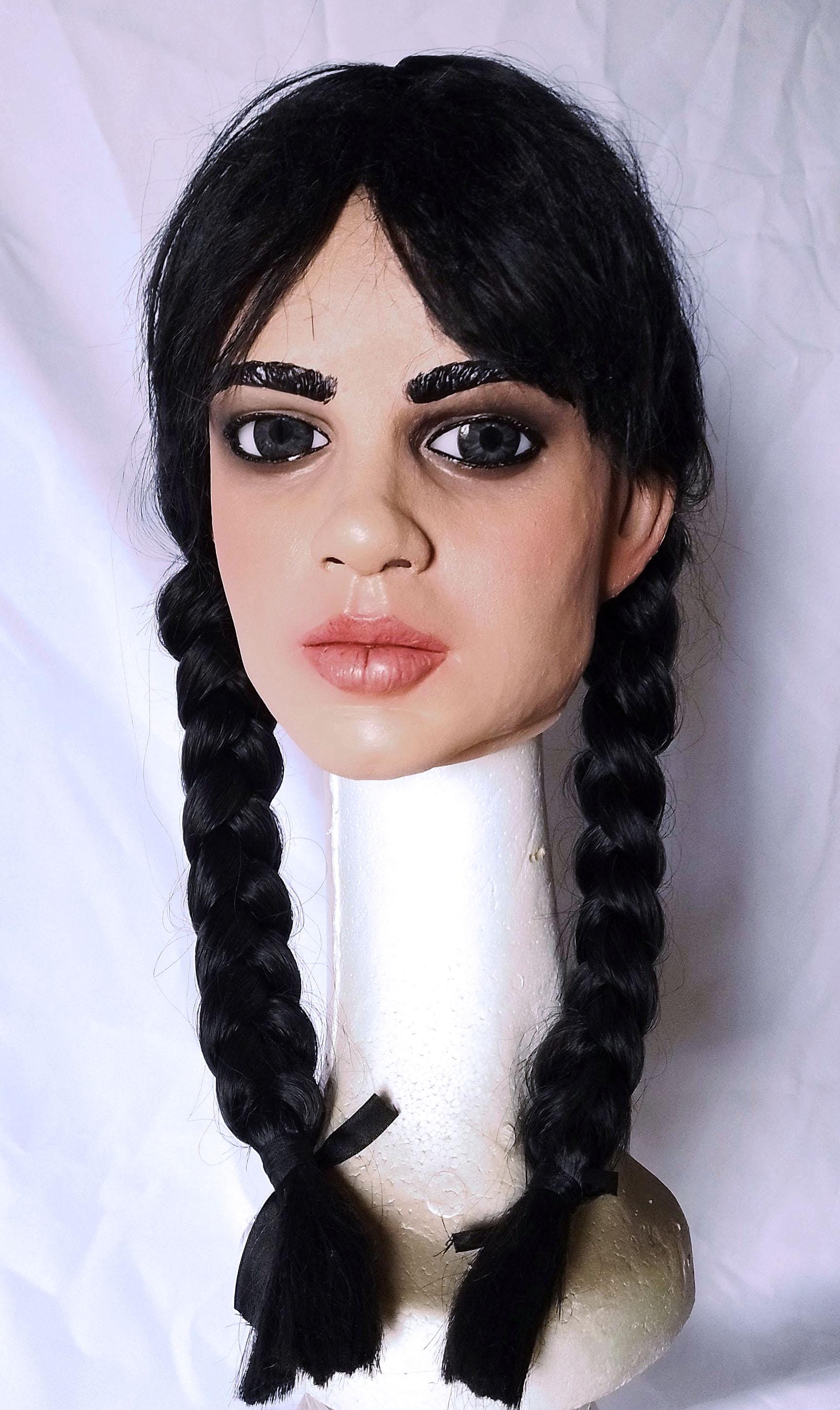 Gothic Emo Girl Latex Mask, Ad Family Costume, Family Halloween Cosplay ...