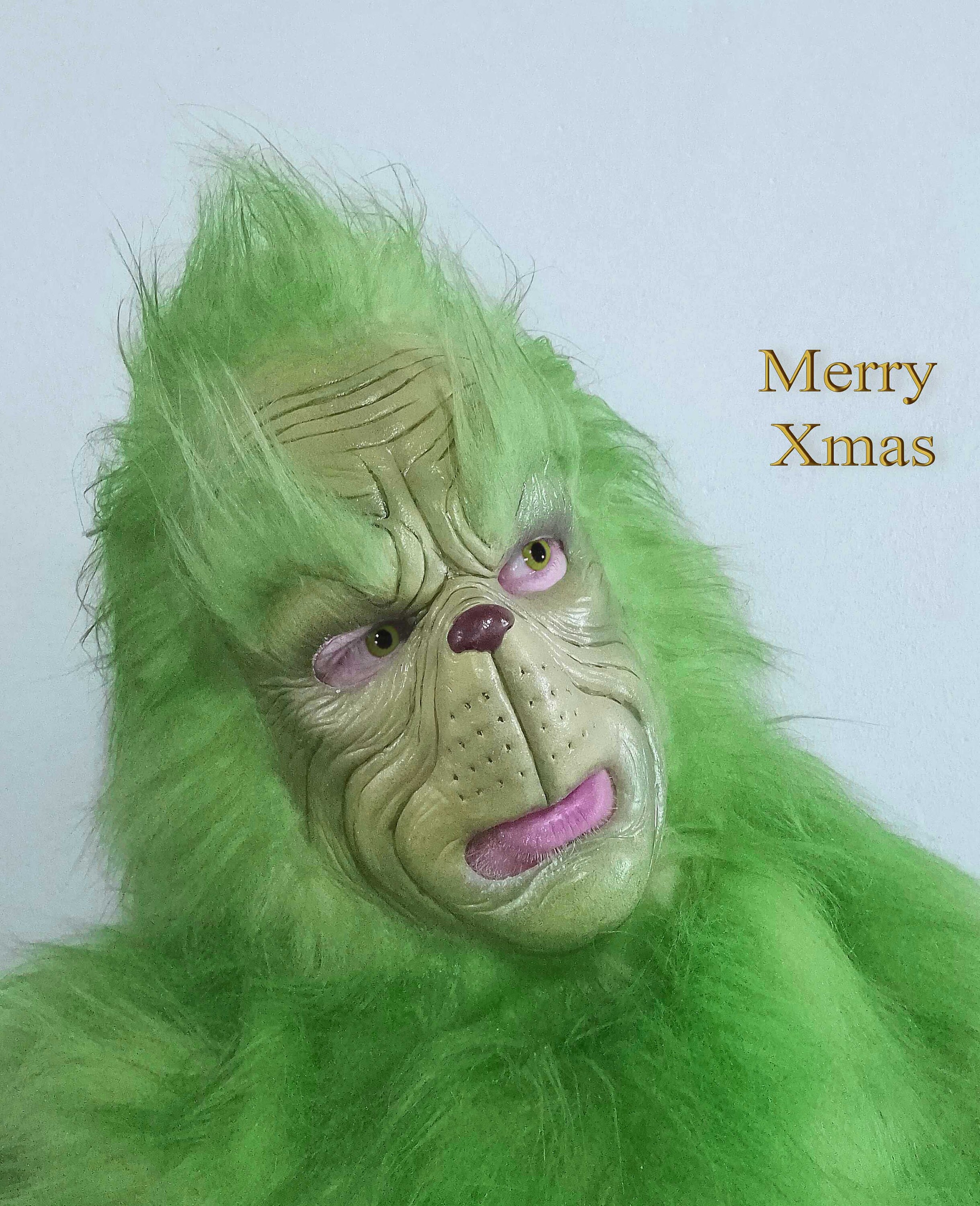 Grinch Latex Half Mask, Christmas Green Mask, Xmas Cosplay - Etsy