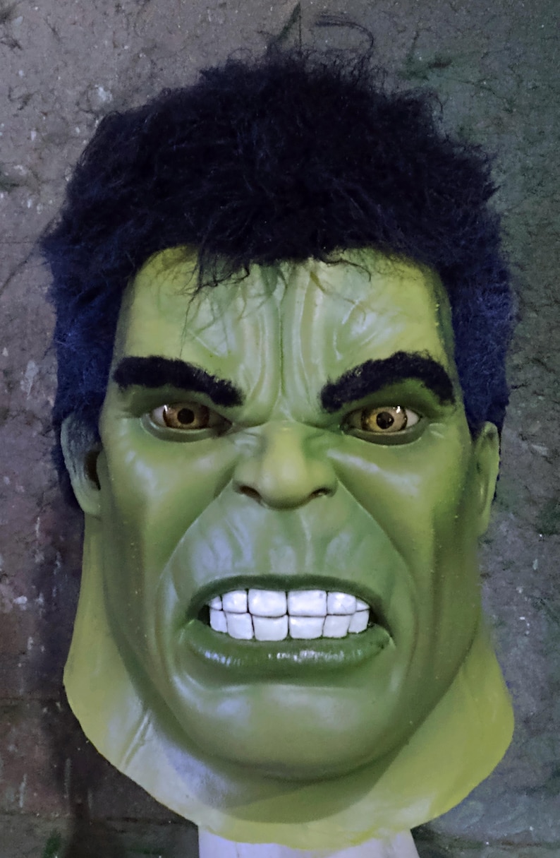 Hulk Latex Mask the Incredible Man Movie Green Avengers - Etsy