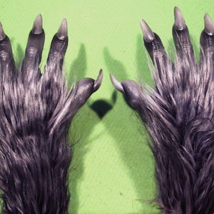 Latex Hand Gloves, for Gray Werewolf (pair), Animal,halloween Costume ...