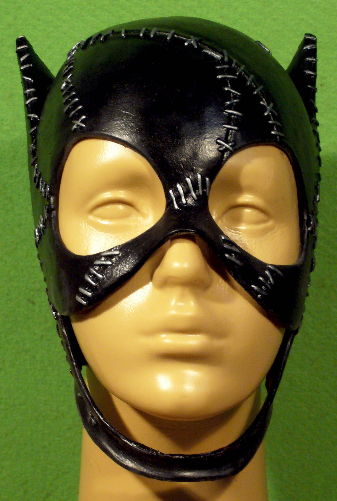 Cat Girl Latex Mask With Stitching Cosplay Comics Halloween Costume - Etsy