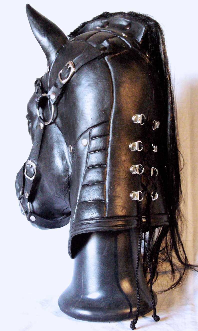 Pony Play Latex Mask Black Horse Latex Hood Fetish Handmade - Etsy