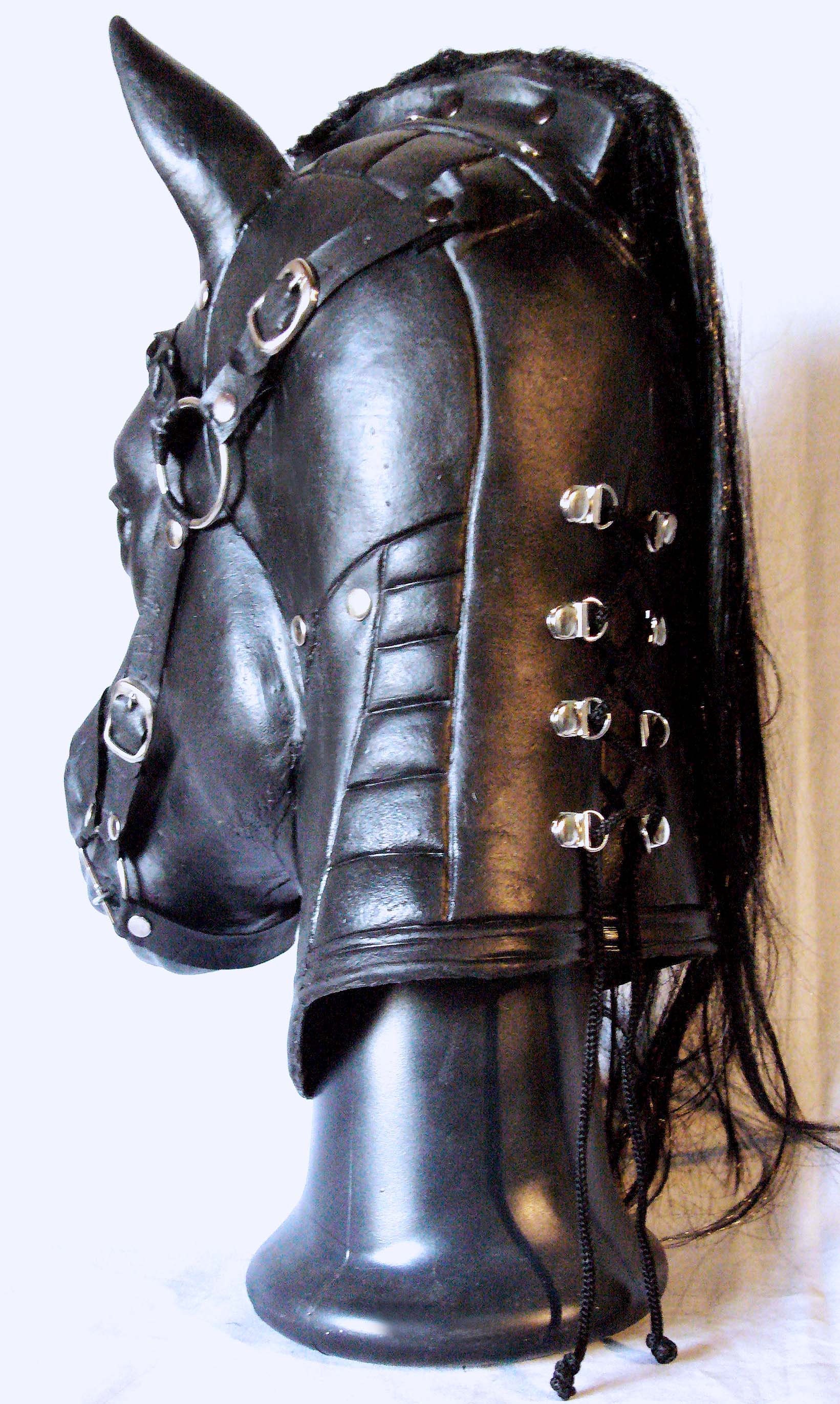 Pony Play Latex Mask Black Horse Latex Hood Fetish Handmade | Etsy UK