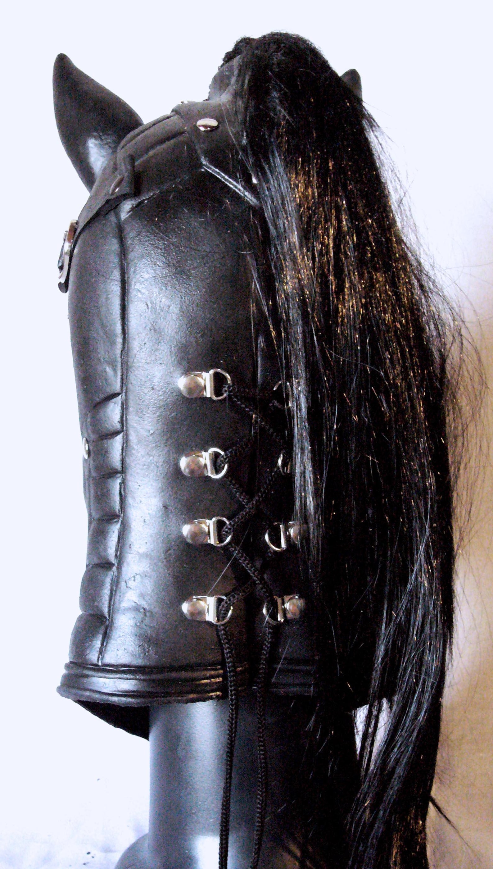 Pony Play Latex Mask, Black Horse Latex Hood, Fetish Handmade, Animal ...