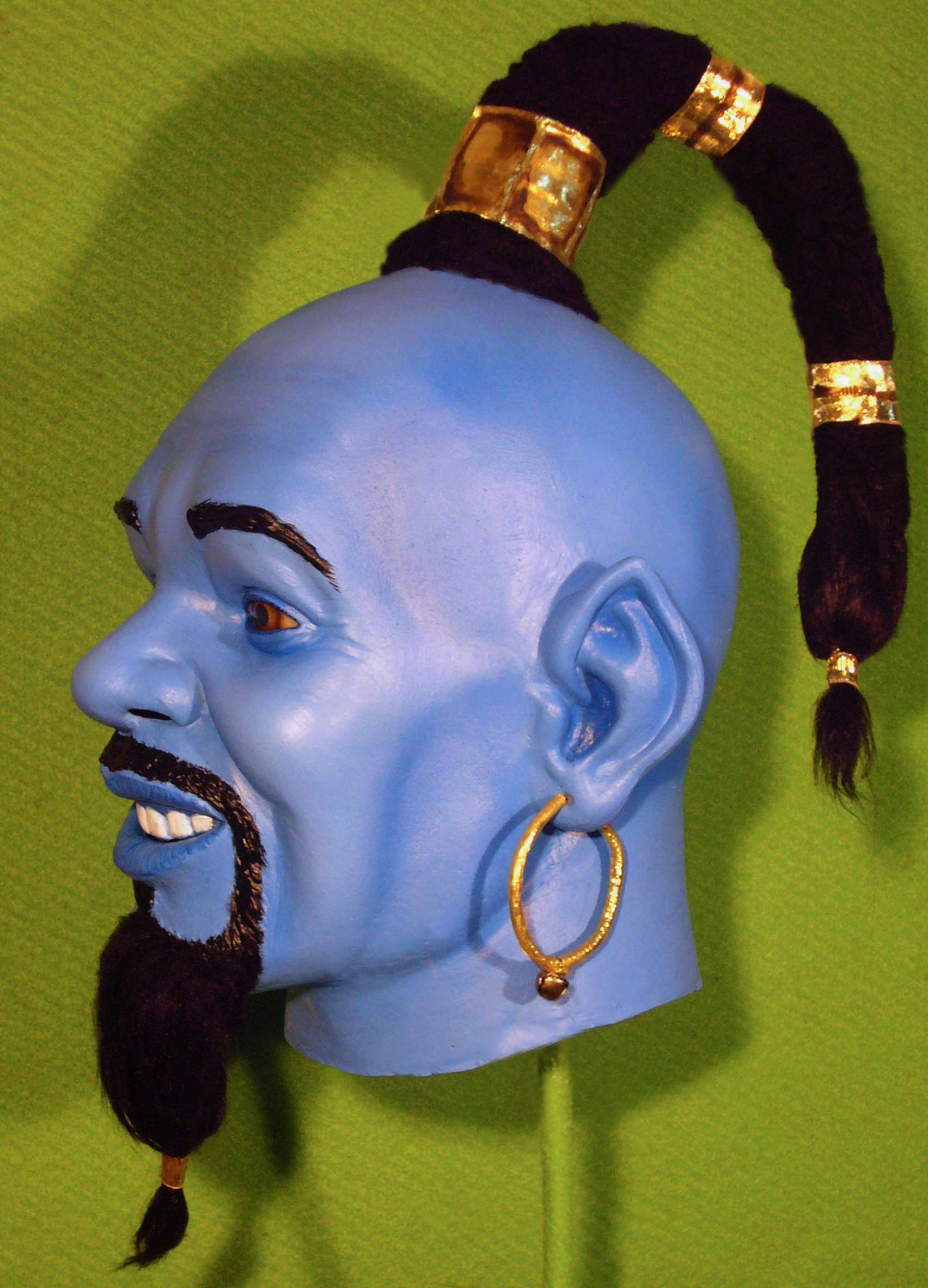 Genie Latex Mask Aladi Three Wishes Disney Blue Cosplay - Etsy UK