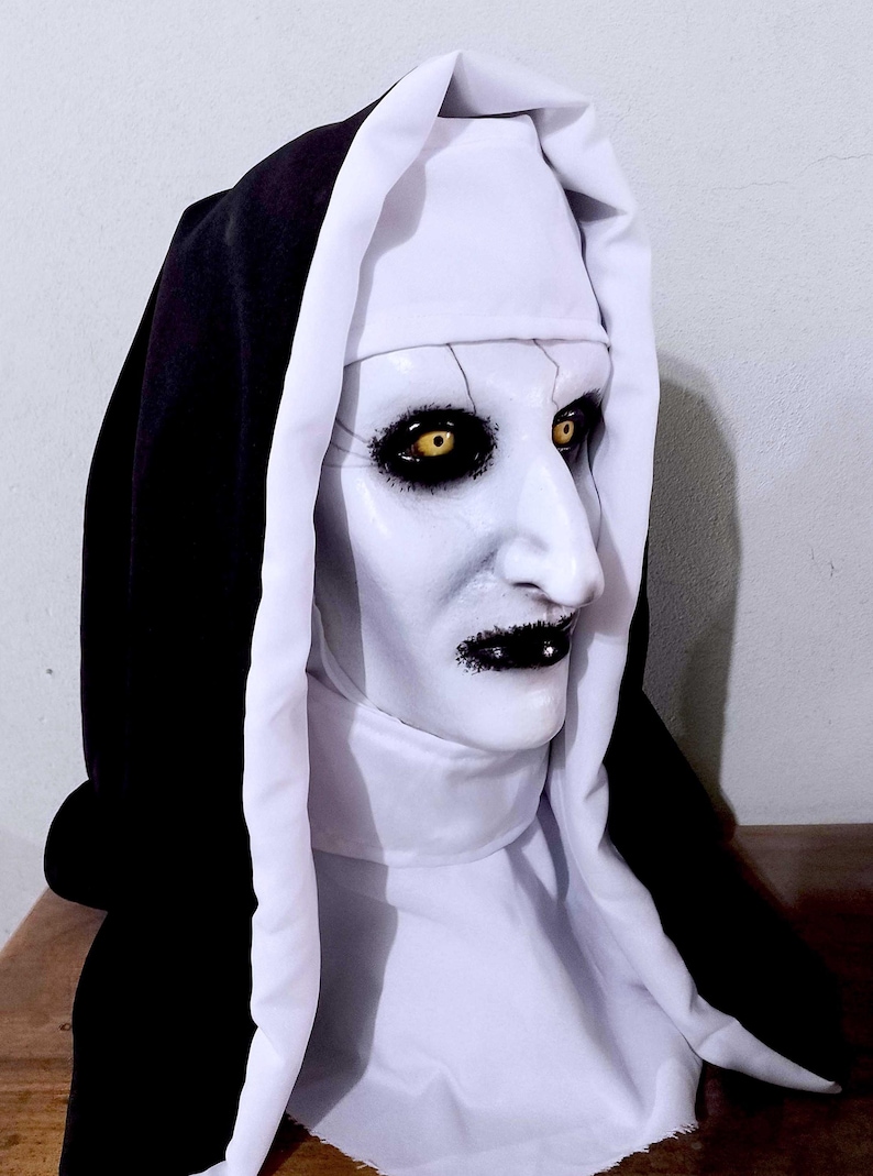 Valak Demon Nun Latex Mask, , Scary Movie, Horror Costume, Halloween - Etsy