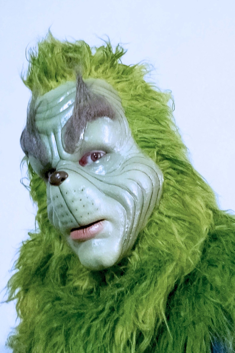 The Grinch Latex Mask Yellow Green, Jim Carrey Movie, Christmas Green ...