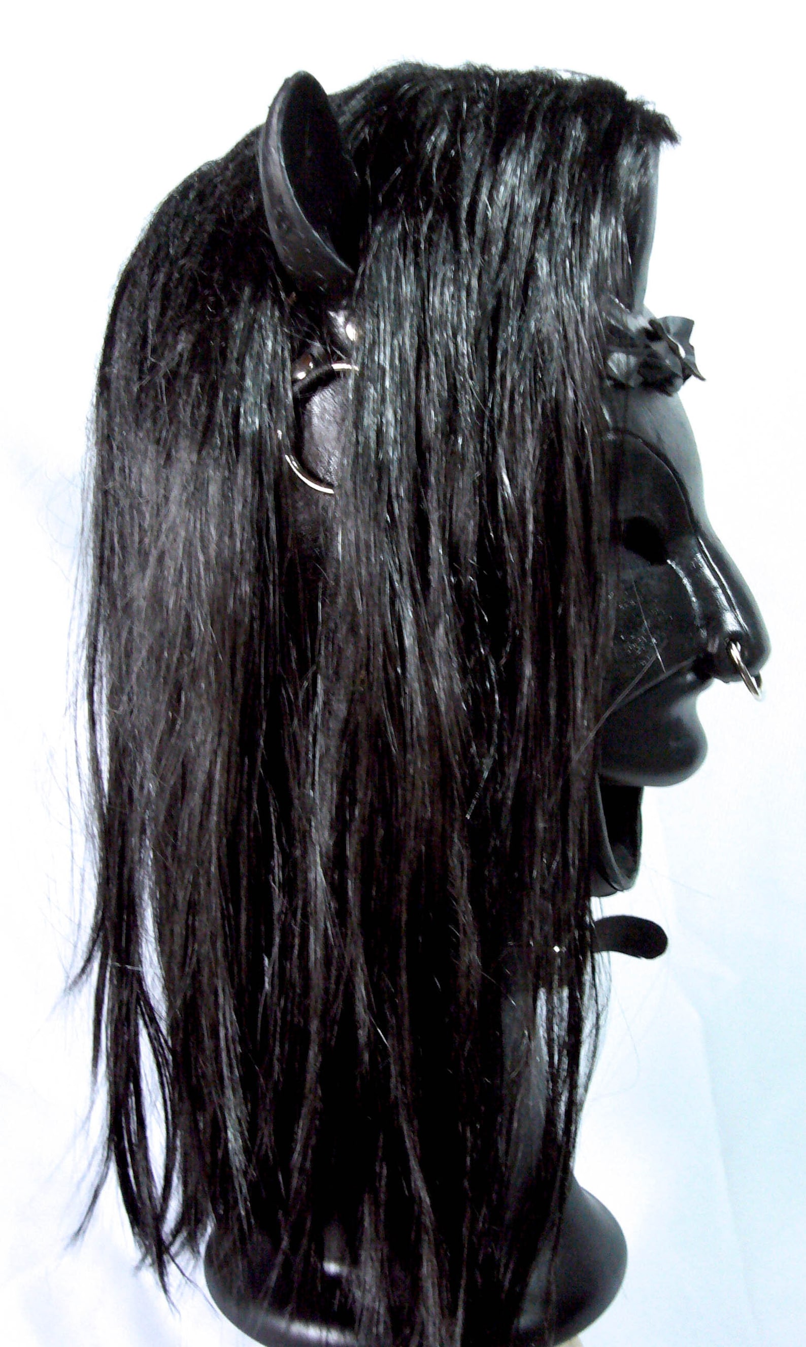 Pony Girl Latex Mask, Black Female Horse Hood, Bdsm Fetish Mask, Sexy ...
