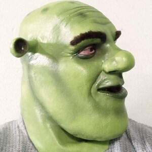 Shrek Latex Mask, Green Ogre Mask, Fairy Tale Cosplay, Far Far Away ...