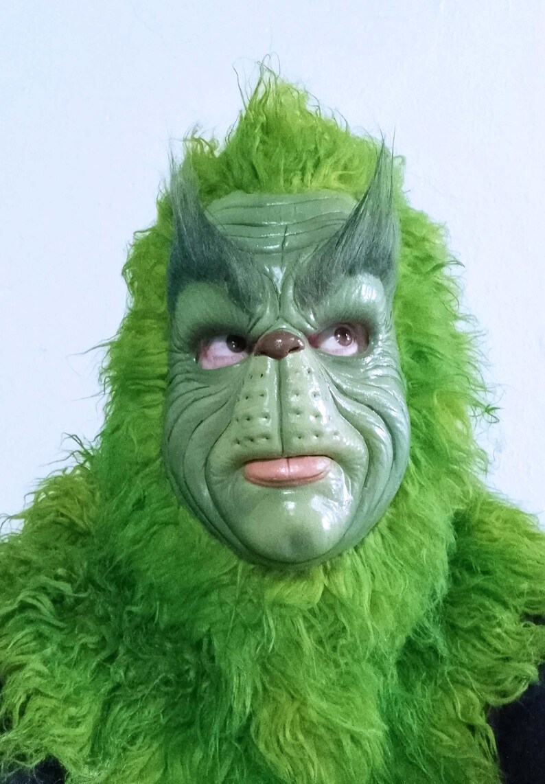 Grinch Latex Mask Version 2, Wider Inside, Yellow Green Fur, Original ...