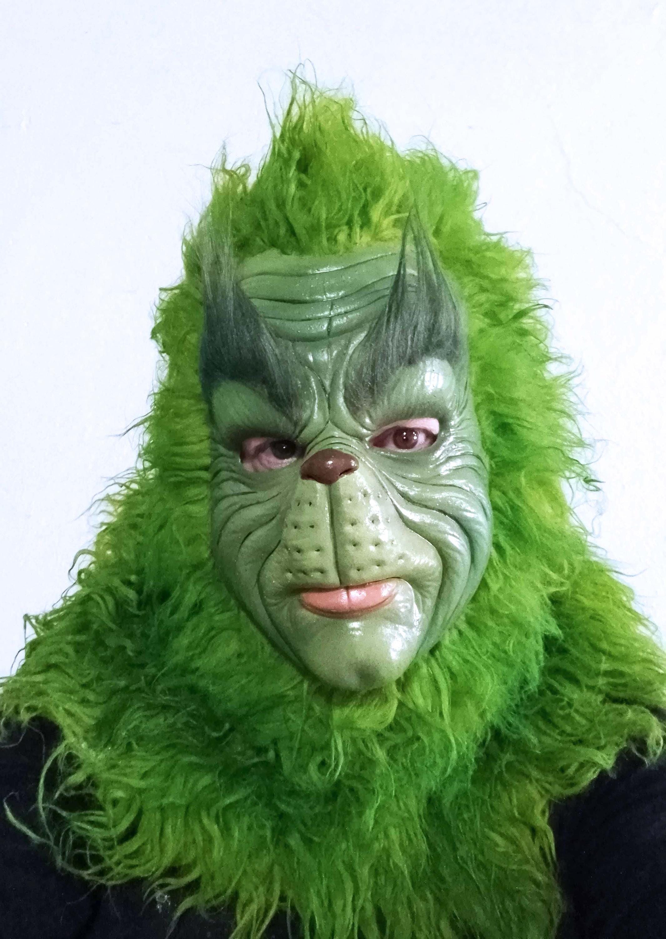 Grinch Latex Mask Version 2, Wider Inside, Yellow Green Fur, Original ...