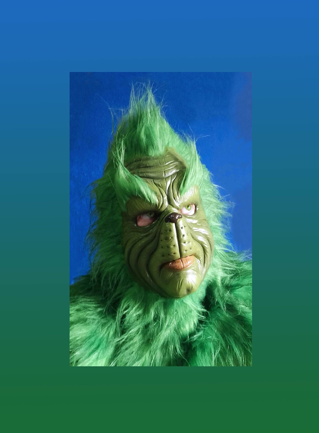Grinch Latex Mask Version 2, Wider Inside, Christmas Green Mask, Xmas ...