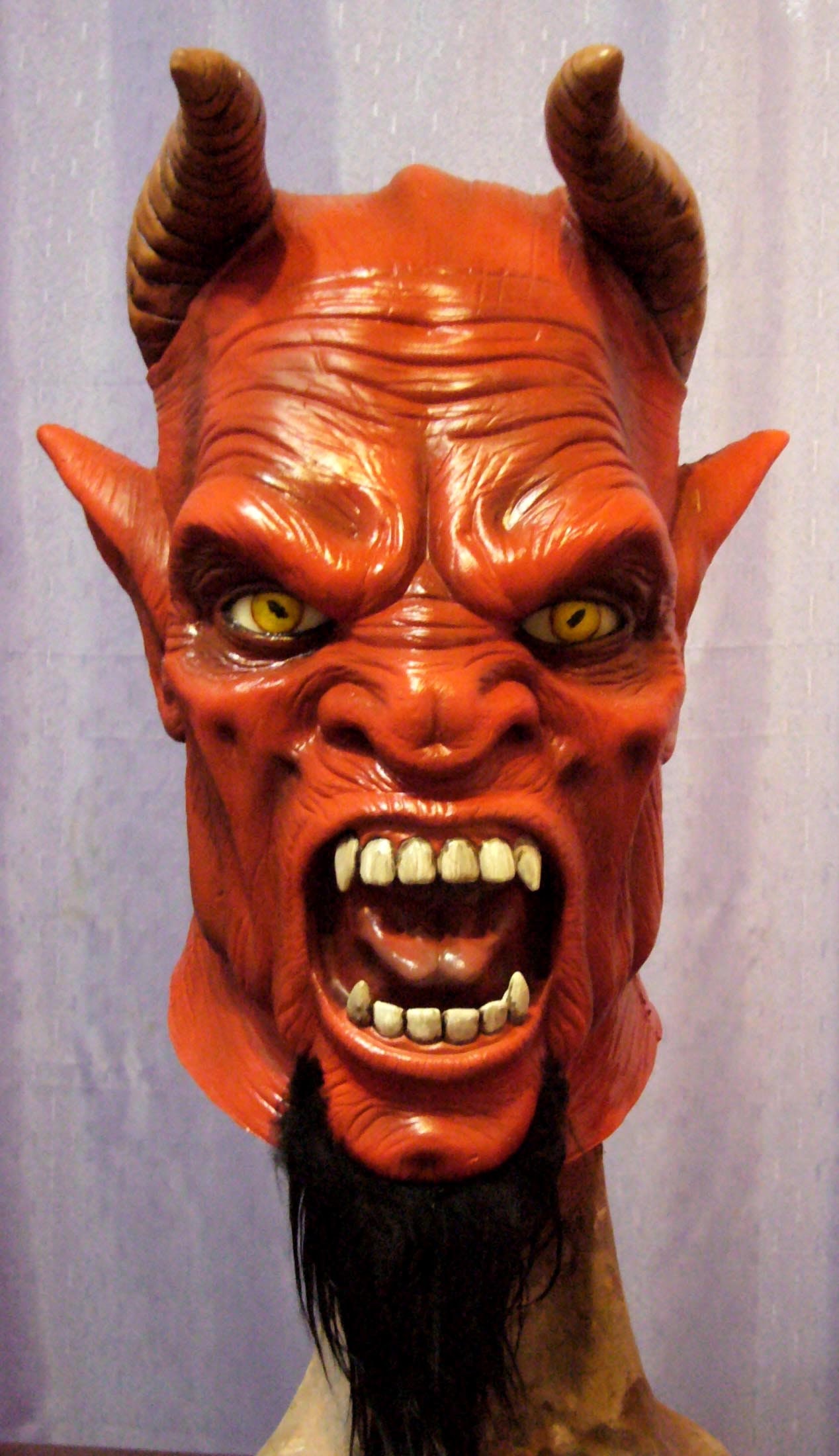 Devil Horror Latex Mask Red Demon Mask Mephisto Diablo - Etsy
