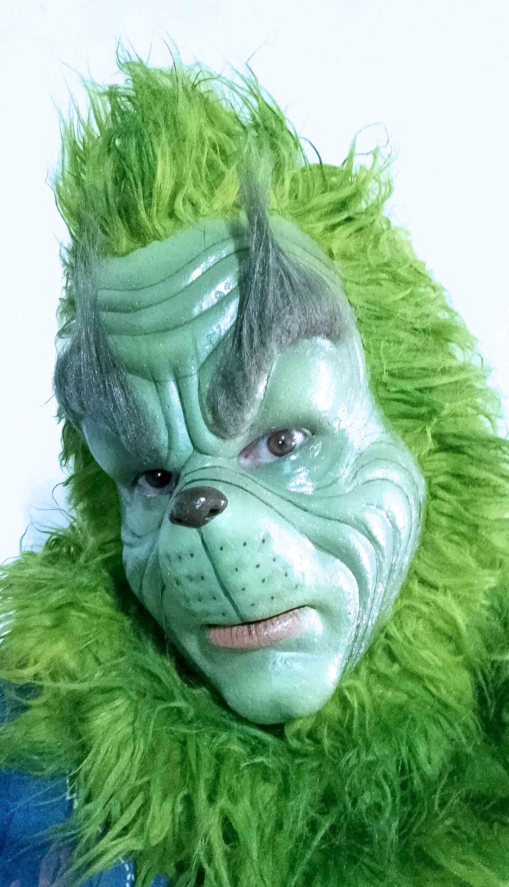 The Grinch Latex Mask Yellow Green, Jim Carrey Movie, Christmas Green ...