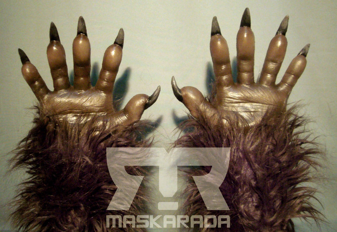 Latex Hand Gloves, for Gray Werewolf (pair), Animal,halloween Costume ...