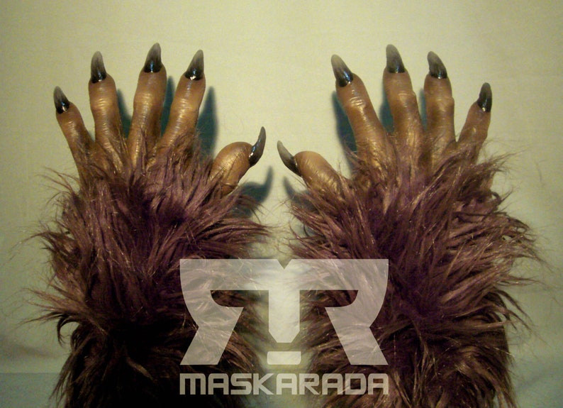 Latex Hand Gloves, for Gray Werewolf (pair), Animal,halloween Costume ...