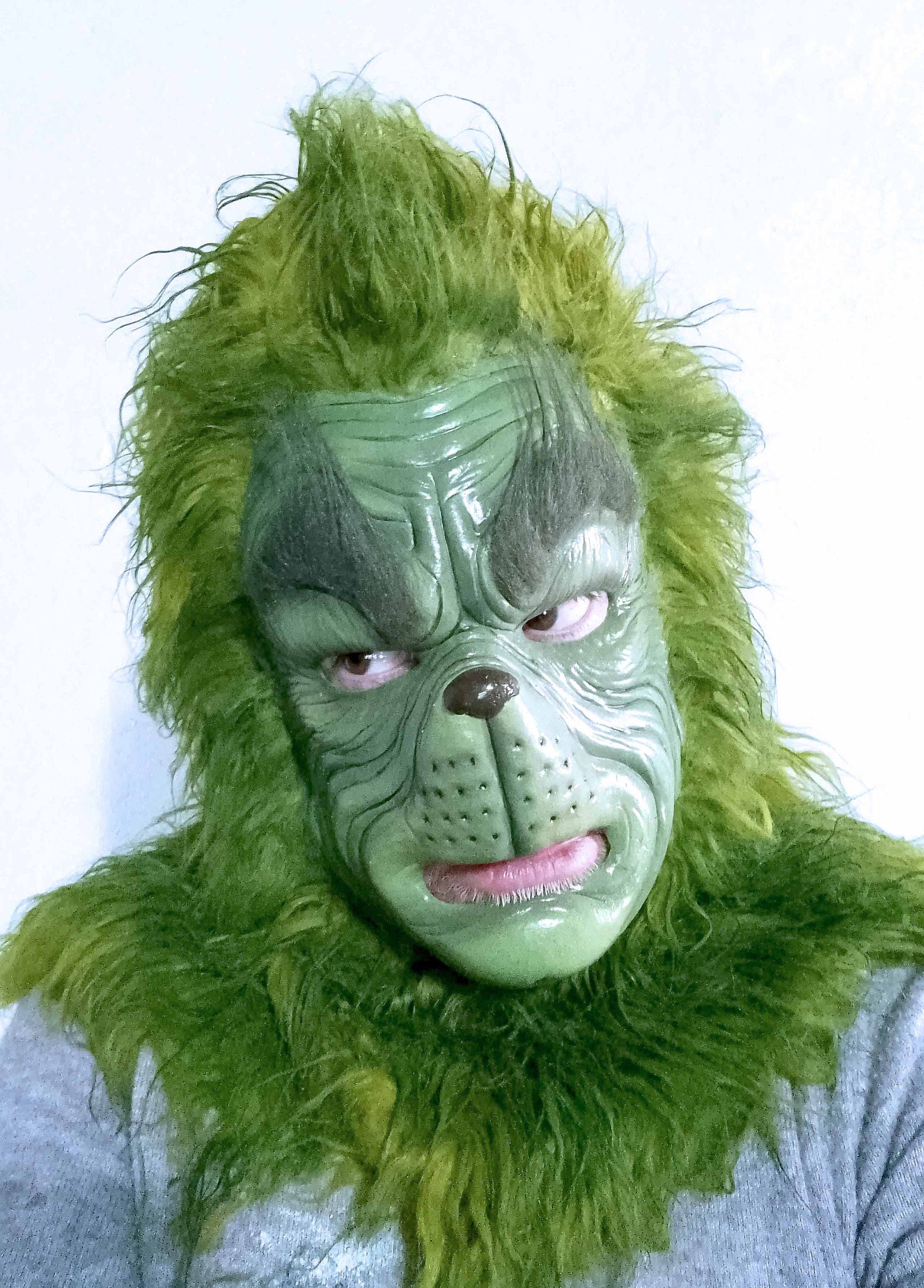 Grinch Latex Half Mask, Christmas Green Mask, Xmas Cosplay - Etsy