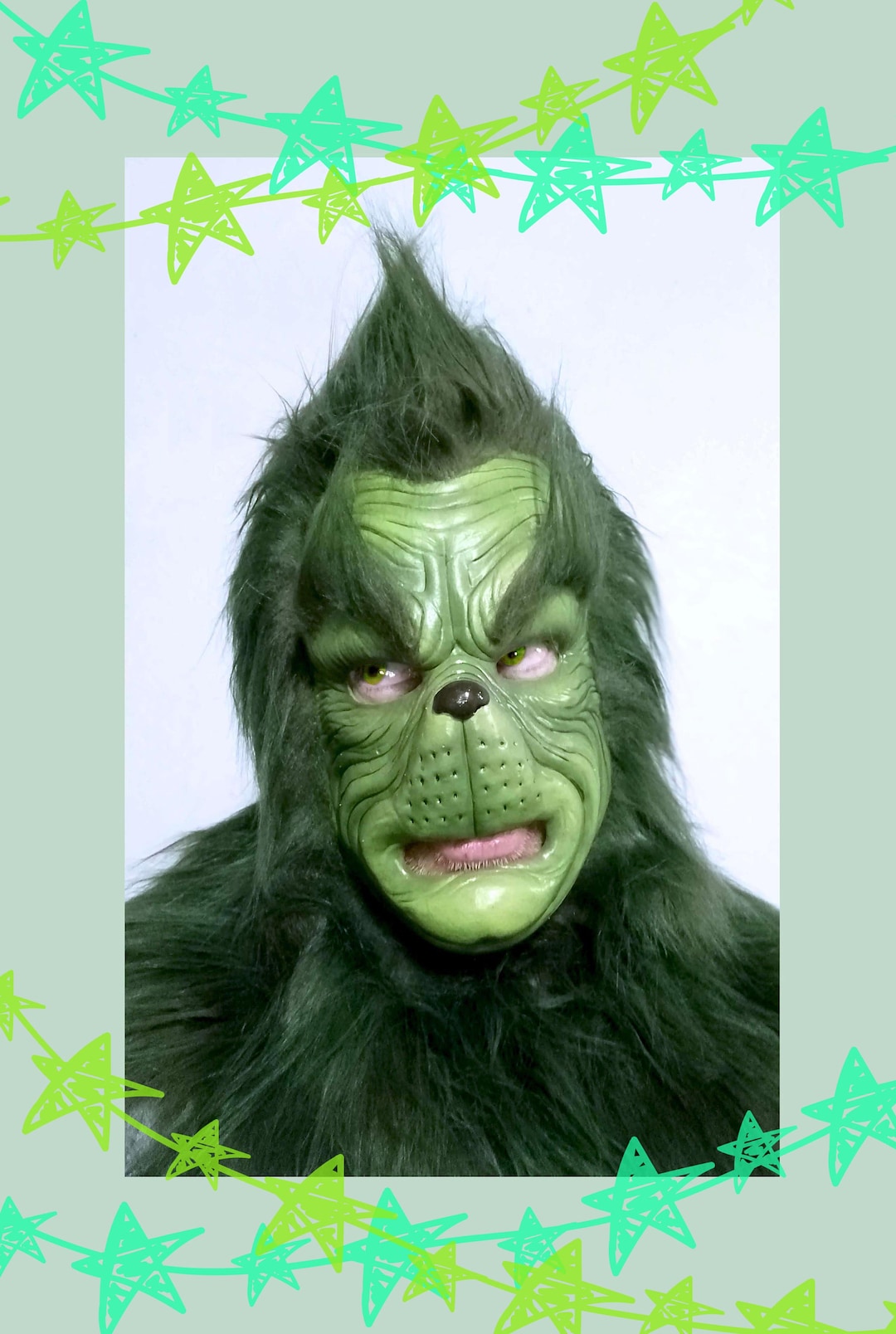 Grinch Latex Half Mask, Christmas Green Mask, Xmas Cosplay - Etsy