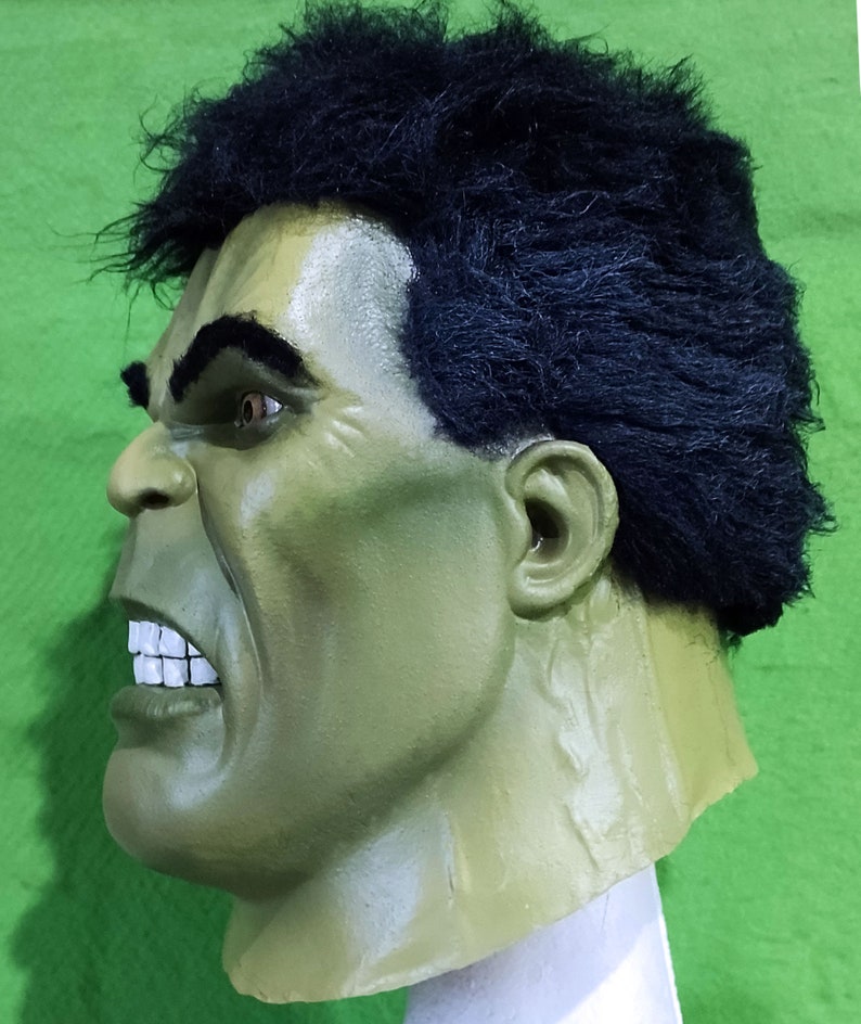 Hulk Latex Mask the Incredible Man Movie Green Avengers - Etsy