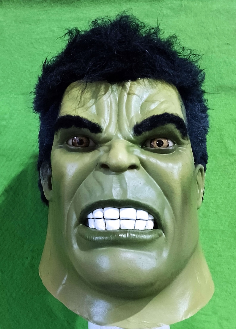 Hulk Latex Mask the Incredible Man Movie Green Avengers - Etsy