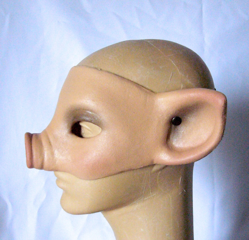 Piggy Half Mask Pig Latex Mask Skin Color or Black Erotic - Etsy