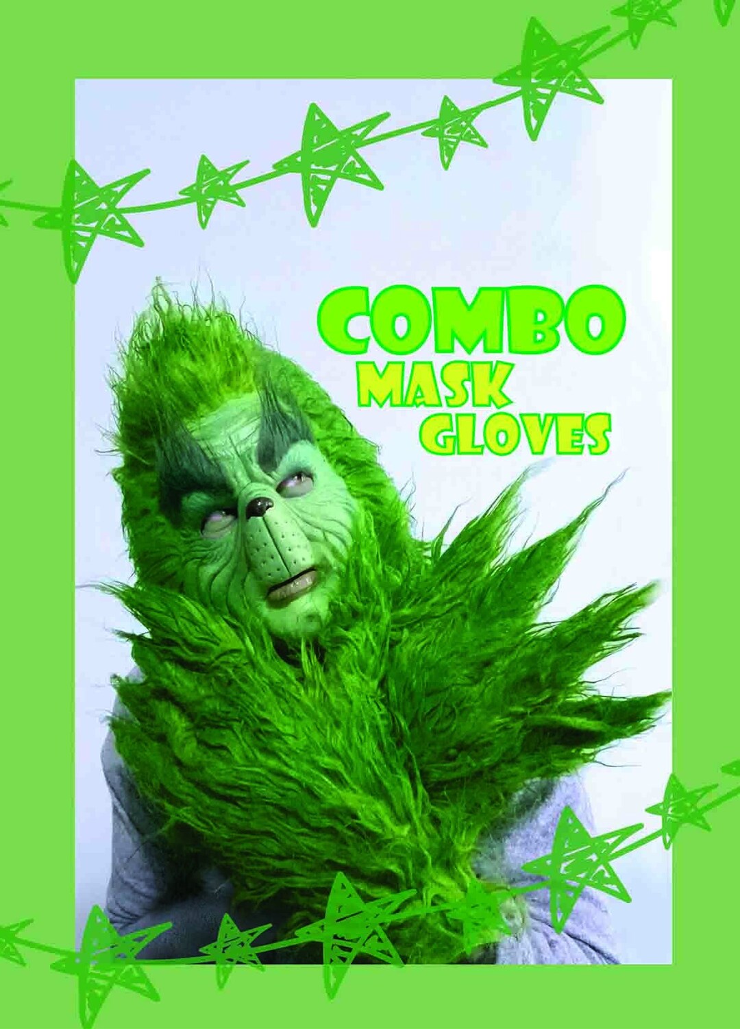 Grinch Combo, Latex Mask + Latex Hand Gloves (pair), Painted Yellow ...