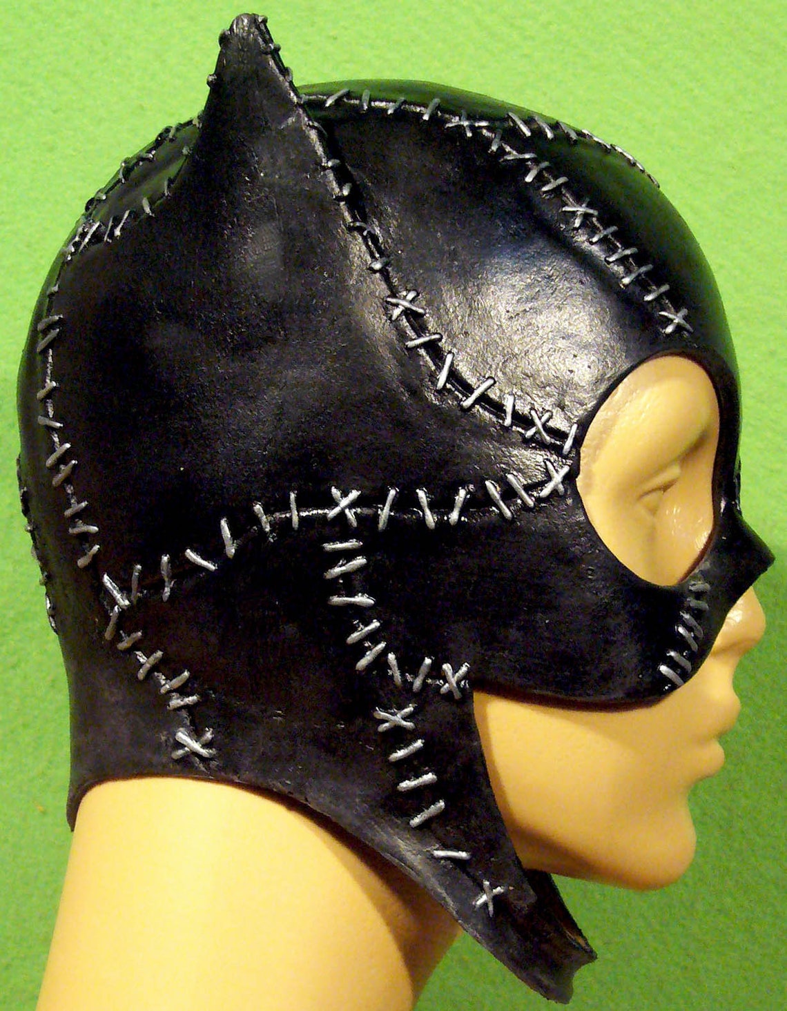 Cat Girl Latex Mask With Stitching Cosplay Comics Halloween Costume - Etsy