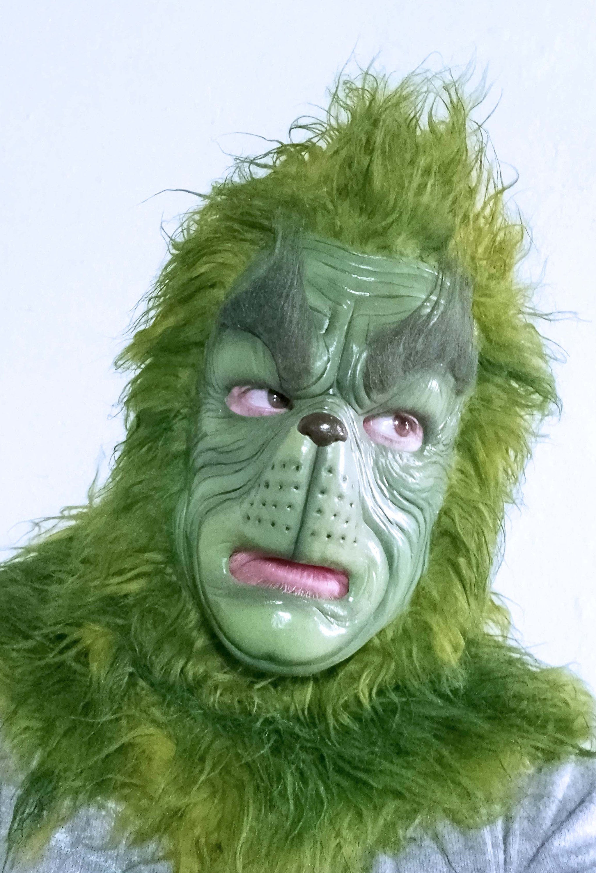 Grinch Latex Half Mask, Christmas Green Mask, Xmas Cosplay - Etsy