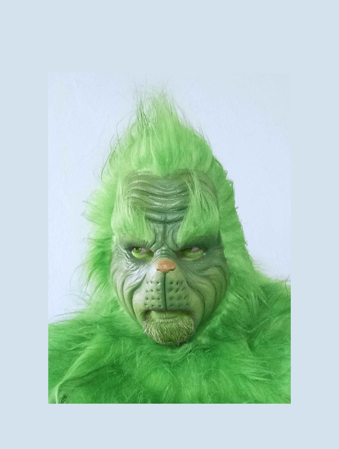 Grinch Latex Mask No Chin, Christmas Green Mask, Xmas Cosplay - Etsy