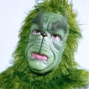 Grinch Latex Half Mask, Christmas Green Mask, Xmas Cosplay - Etsy