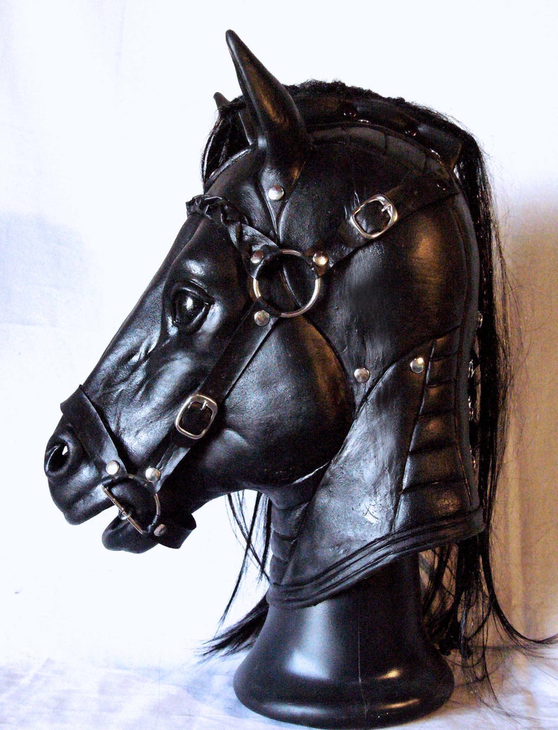 Pony Play Latex Mask Black Horse Latex Hood Fetish Handmade - Etsy