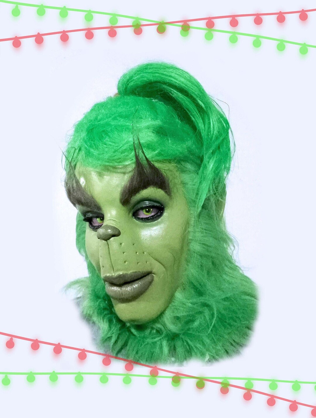 Grinch Latex Mask Version 2, Wider Inside, Christmas Green Mask, Jim ...
