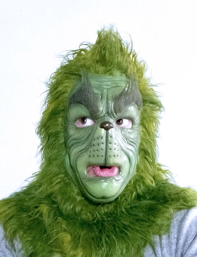 Grinch Latex Half Mask, Christmas Green Mask, Xmas Cosplay - Etsy