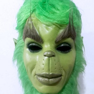 Grinch Latex Mask Version 2, Wider Inside, Christmas Green Mask, Jim ...
