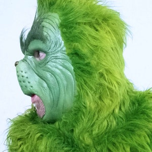 Grinch Latex Mask No Chin, Christmas Green Mask, Xmas Cosplay - Etsy