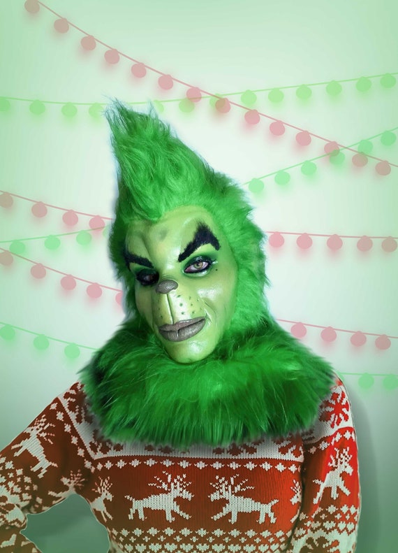 Grinch Latex Mask Version 2 Wider Inside Christmas Green - Etsy