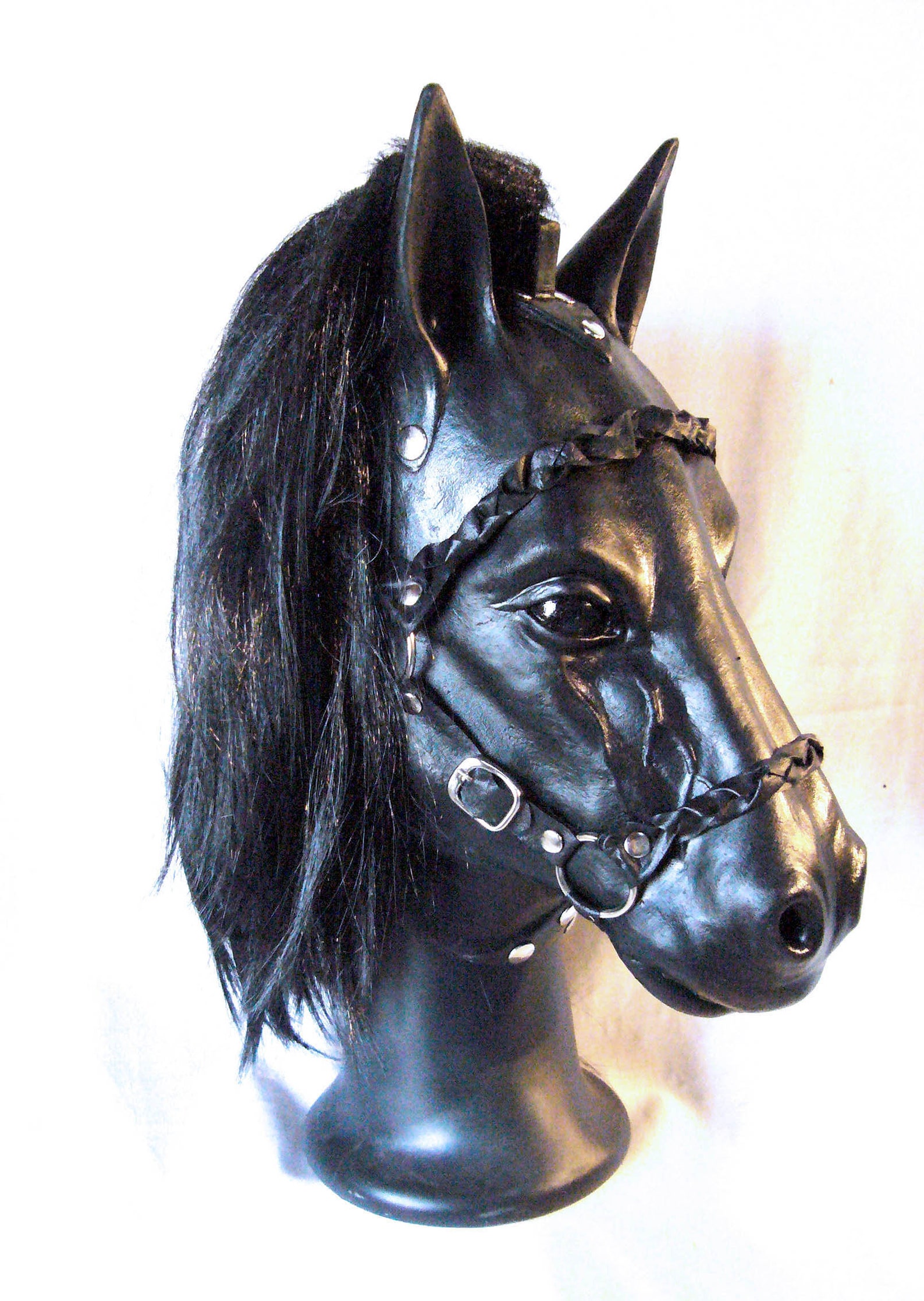 Pony Play Latex Mask Black Horse Latex Hood Fetish Handmade - Etsy