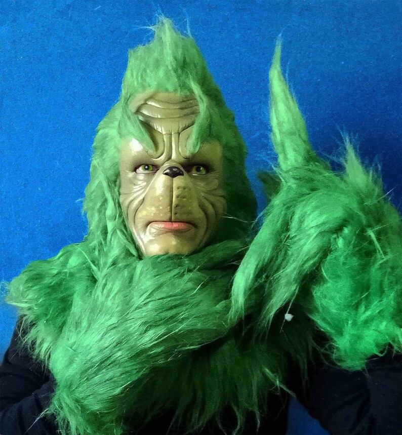 Grinch Combo Latex Mask Latex Hand Gloves pair Christmas - Etsy