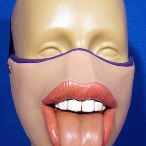 Latex Face Mask, Tongue Out, Fun Face Mask, Latex Tapabocas, Custome ...