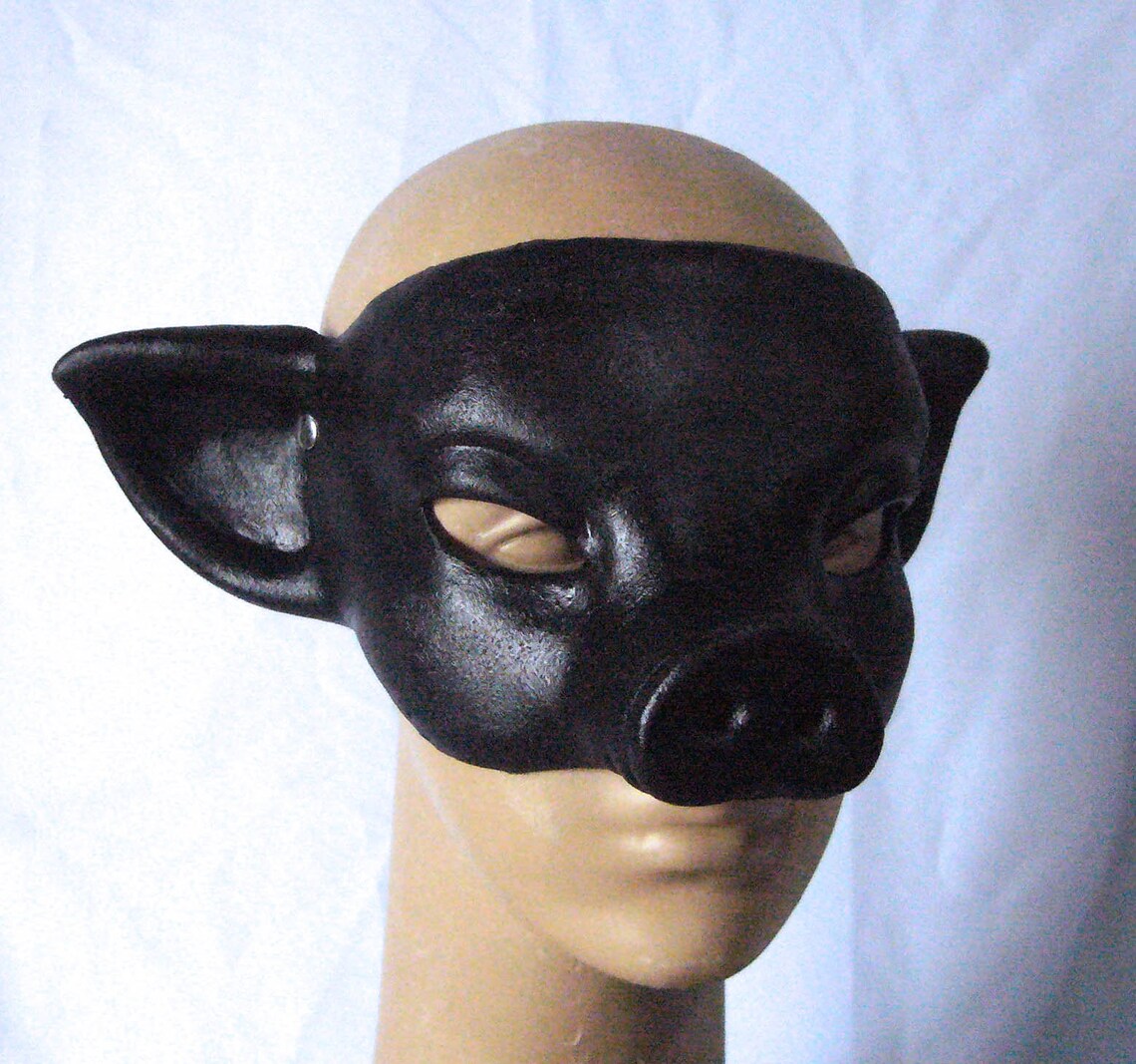 Piggy Half Mask Pig Latex Mask Skin color or Black Erotic | Etsy