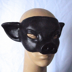 Piggy Half Mask, Pig Latex Mask, Skin Color or Black, Erotic Costume ...