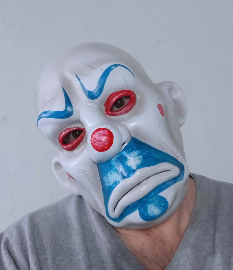 Clown Joker Bank Robbery Latex Mask, Cosplay Comics Halloween Costume ...