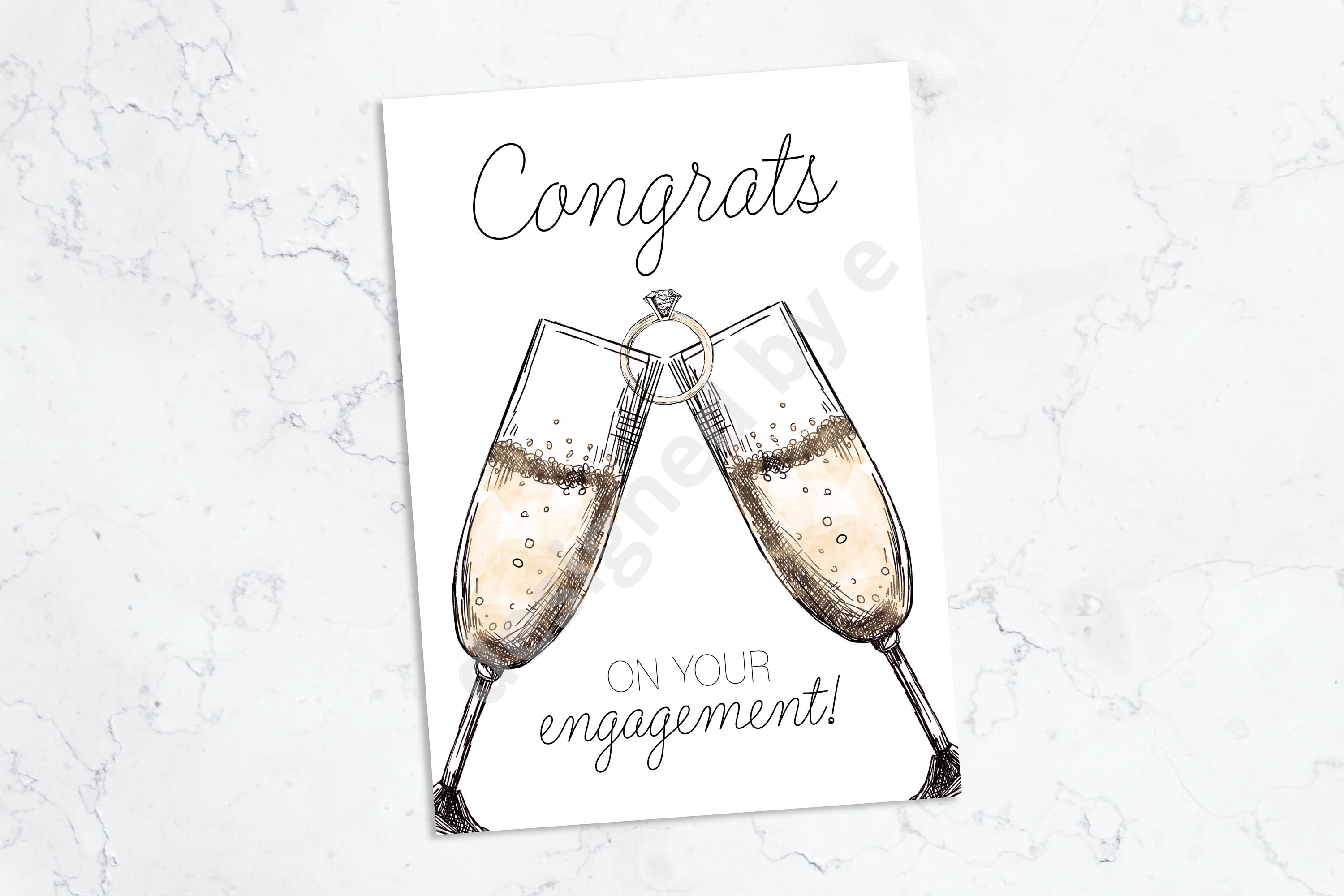 Printable Engagement Card 5x7 Congrats On Your Engagement Champange printable-engagement-card-5x7-congrats-on-your-engagement-champange