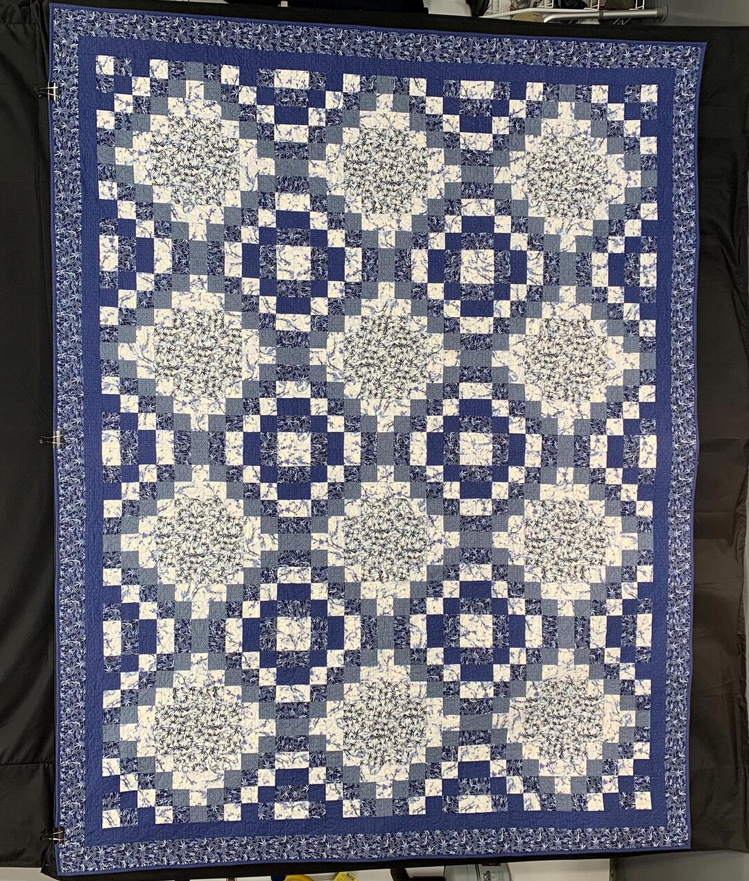 NEW Blue/white Squares Handmade Full Quilt 76 X 98 - Etsy