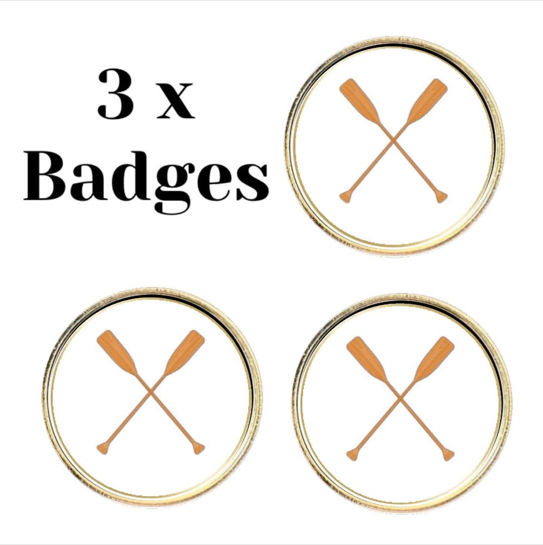 3 X Crossed Oars Rowing BU Lapel Pin Badges - Etsy