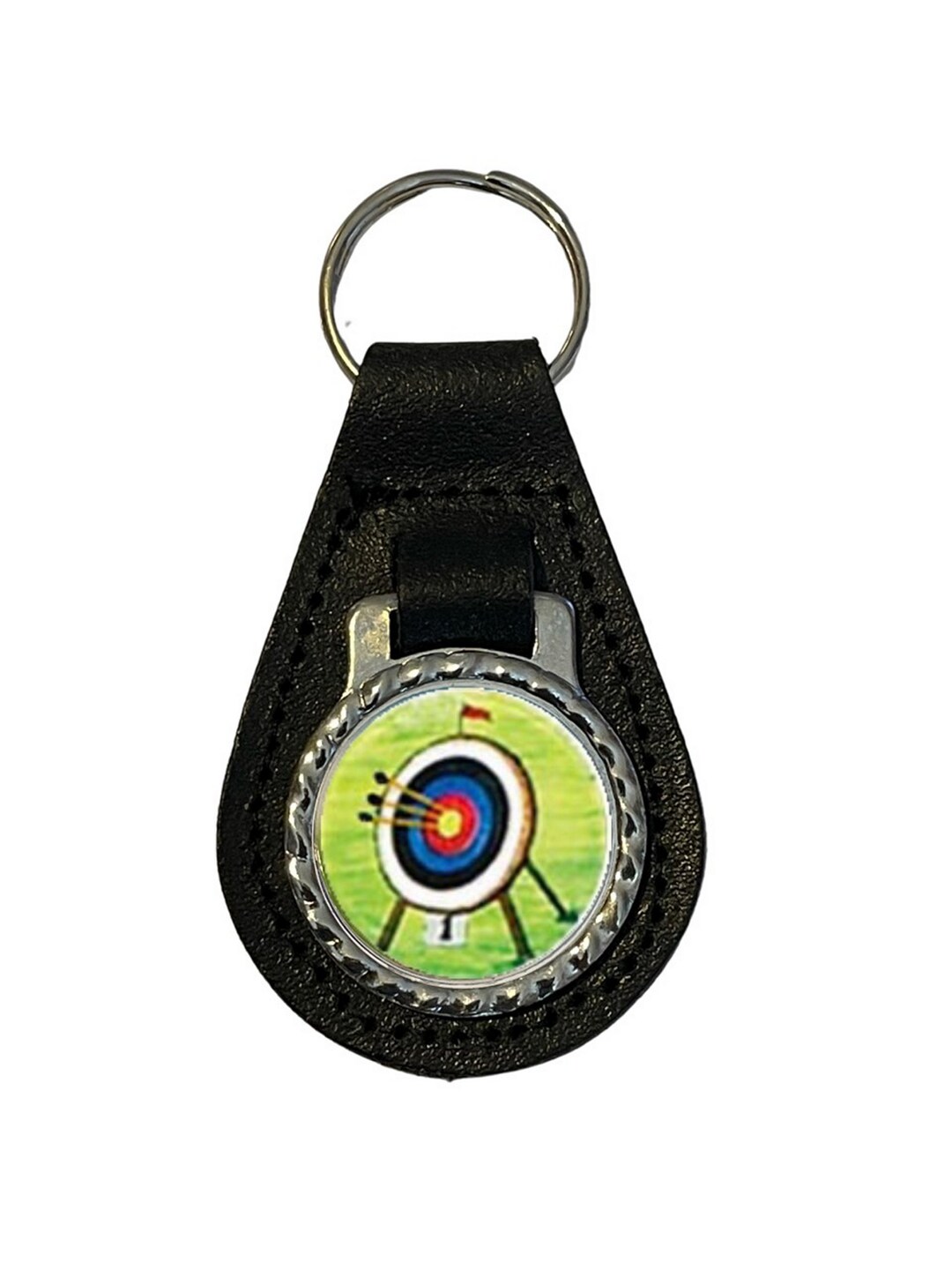 Archery Genuine Leather Black Fob Keyring - Etsy