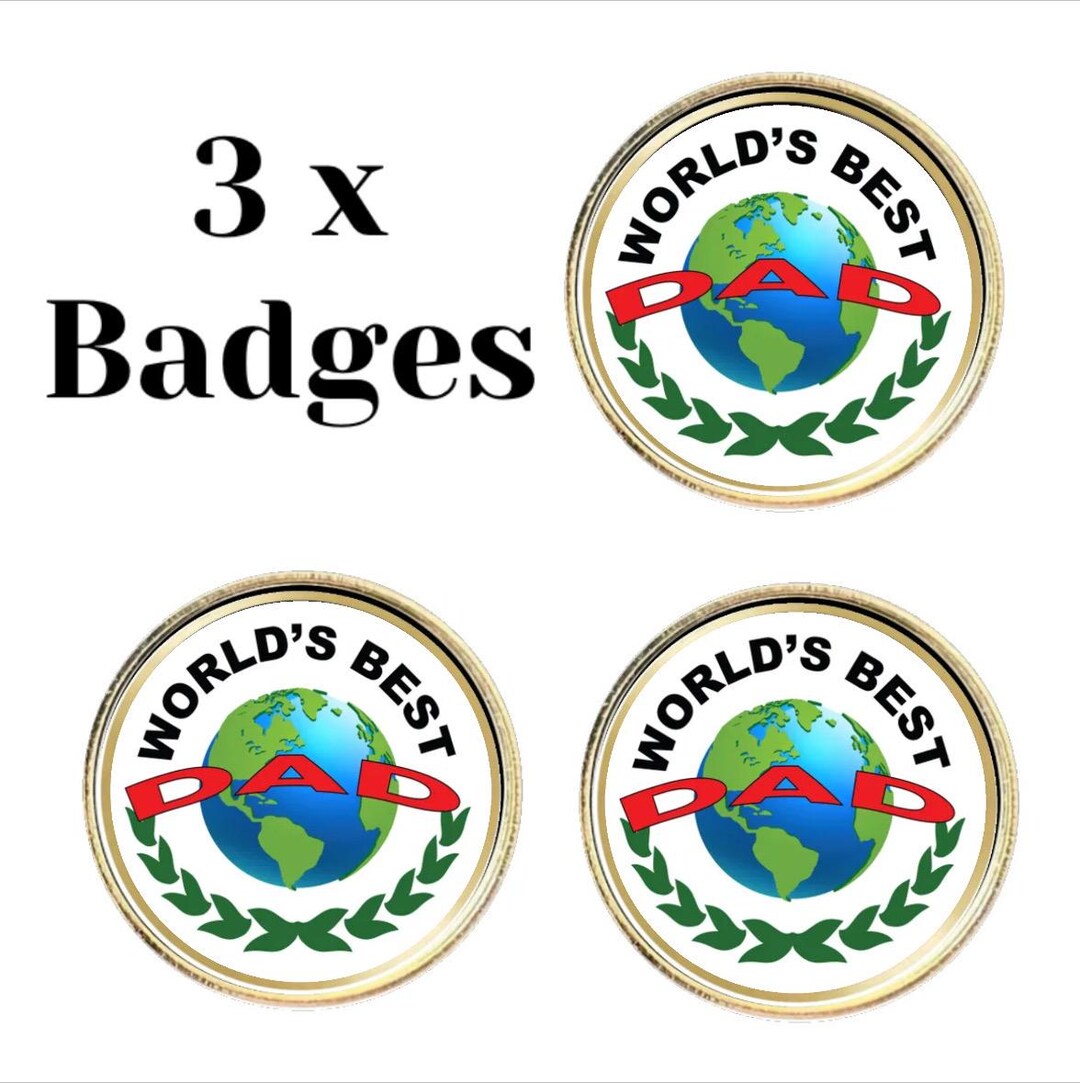 3 X Worlds Best Dad BU Lapel Pin Badges - Etsy