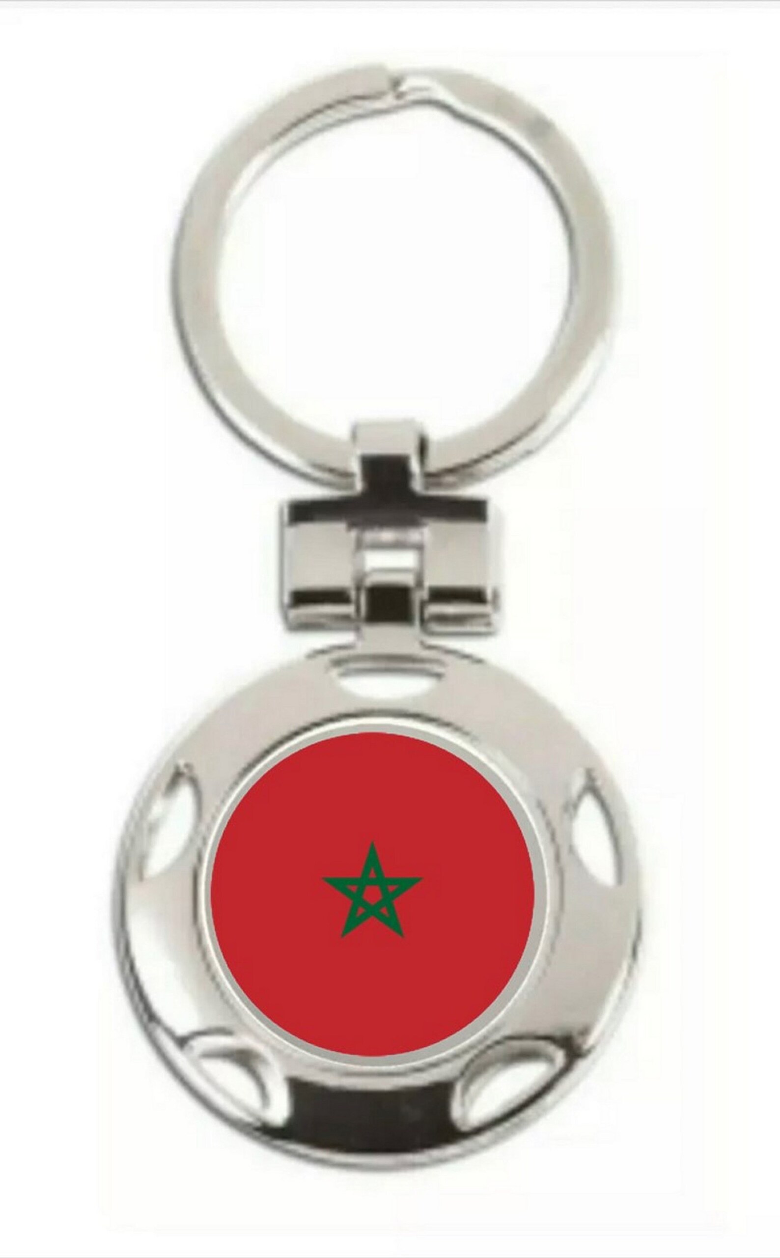 Morocco Flag Round Keyring in Gift Box CB ENGRAVED FREE - Etsy
